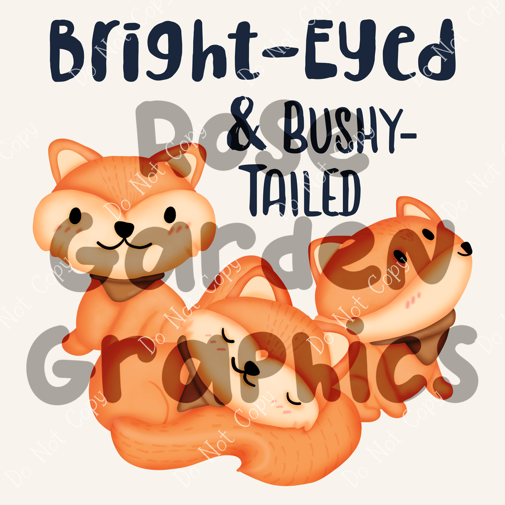 Fox Chevron "Bright-Eyed & Bushy-Tailed" PNG – Rose Garden Graphics