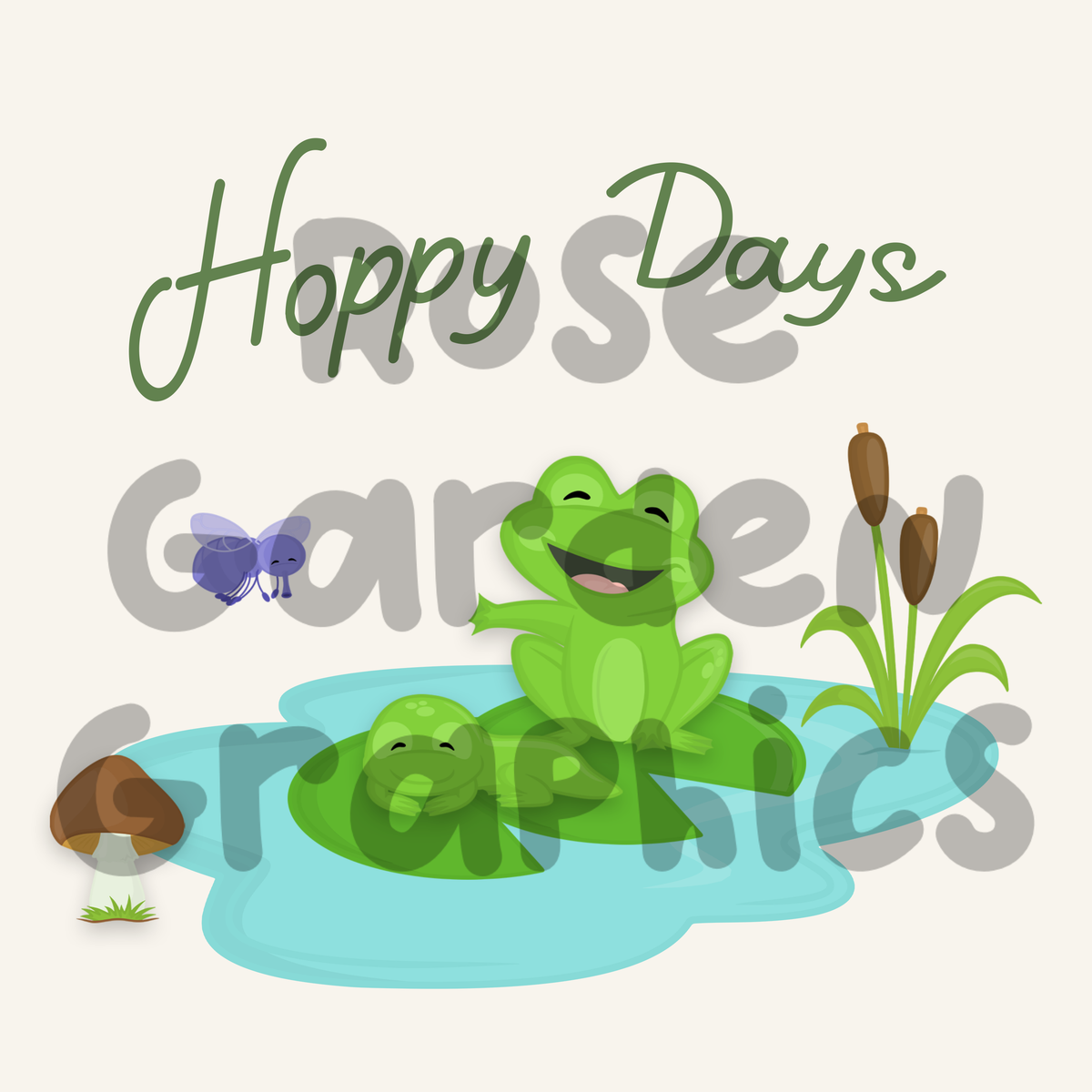 Froggy Fun "Hoppy Days" PNG – Rose Garden Graphics