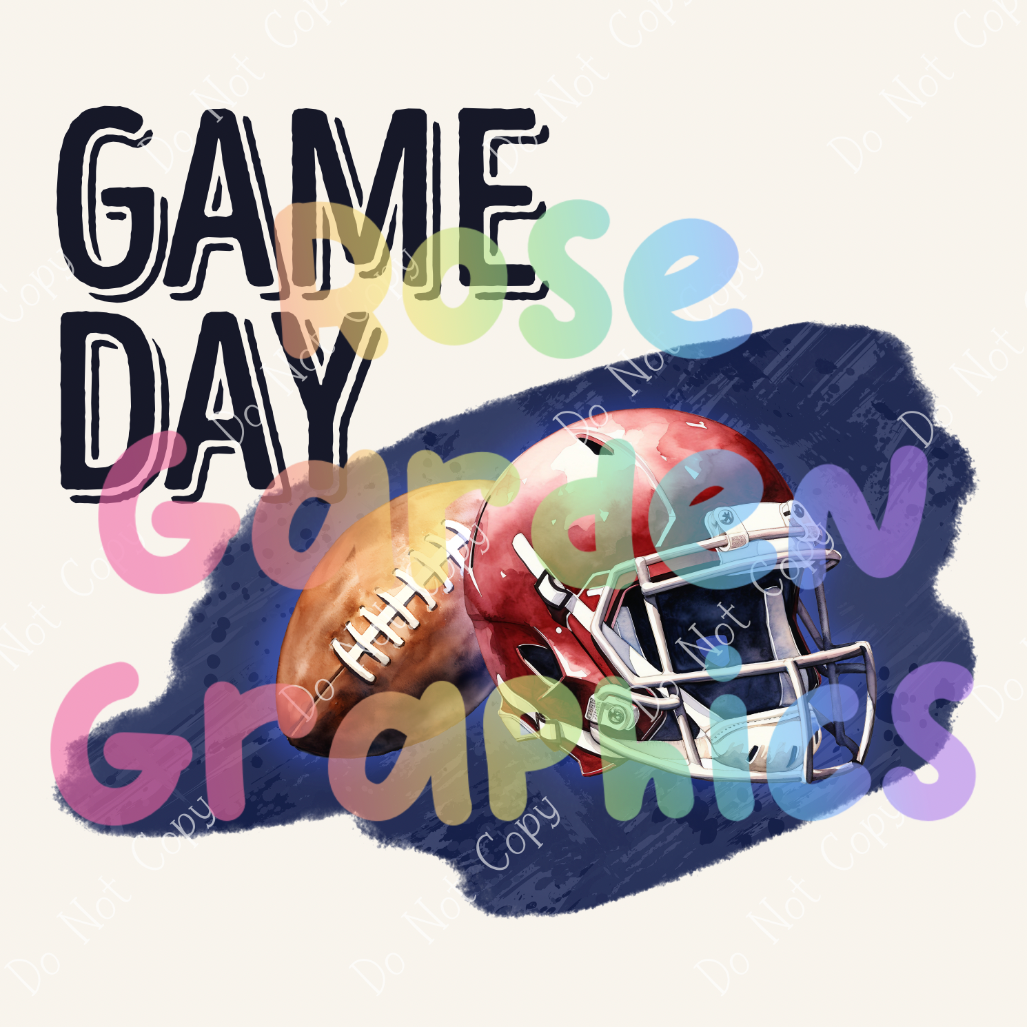 American Football Watercolor "Game Day" Seamless Image – Rose Garden ...