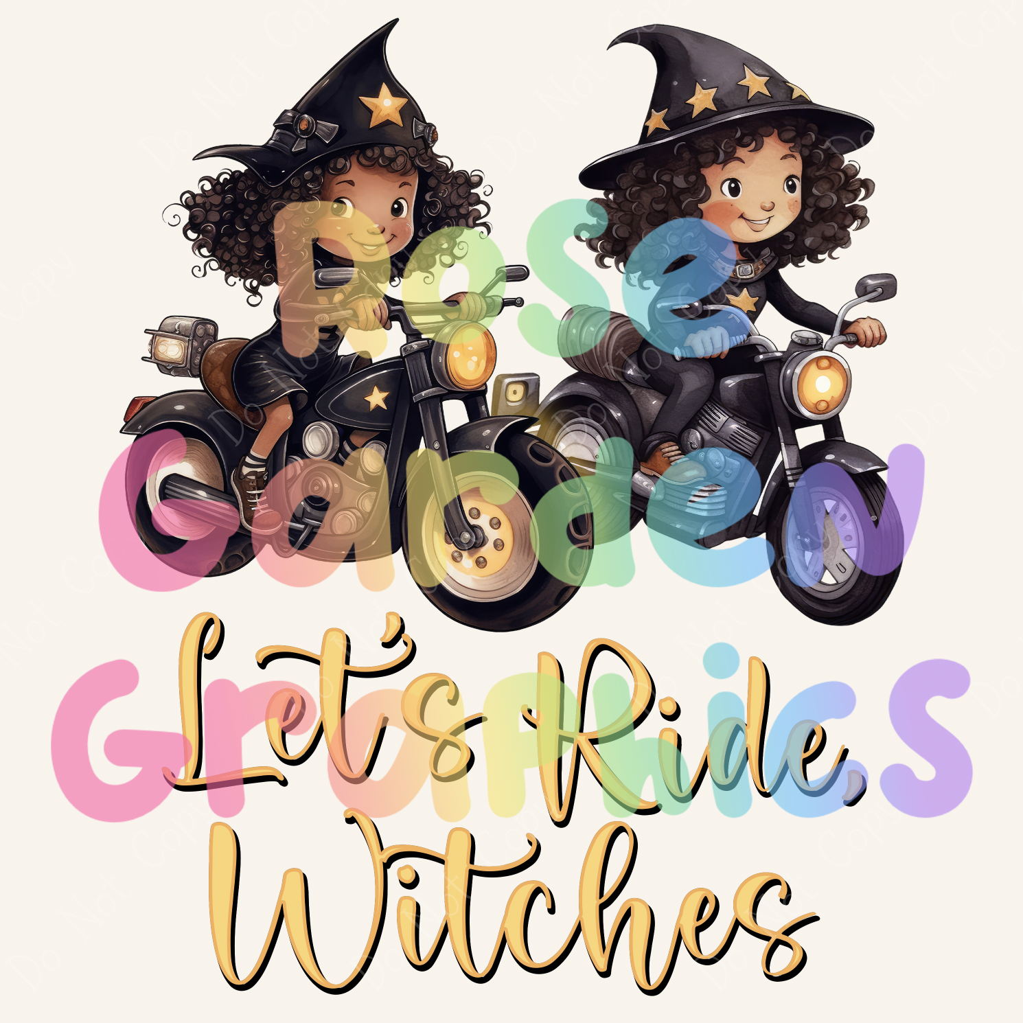Biker Coven "Let's Ride, Witches" PNG – Rose Garden Graphics