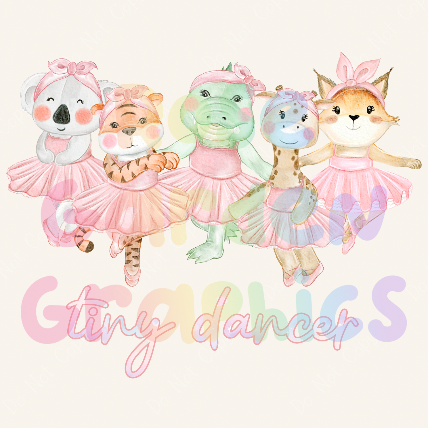 Zoo Ballet Class "Tiny Dancer" PNG – Rose Garden Graphics