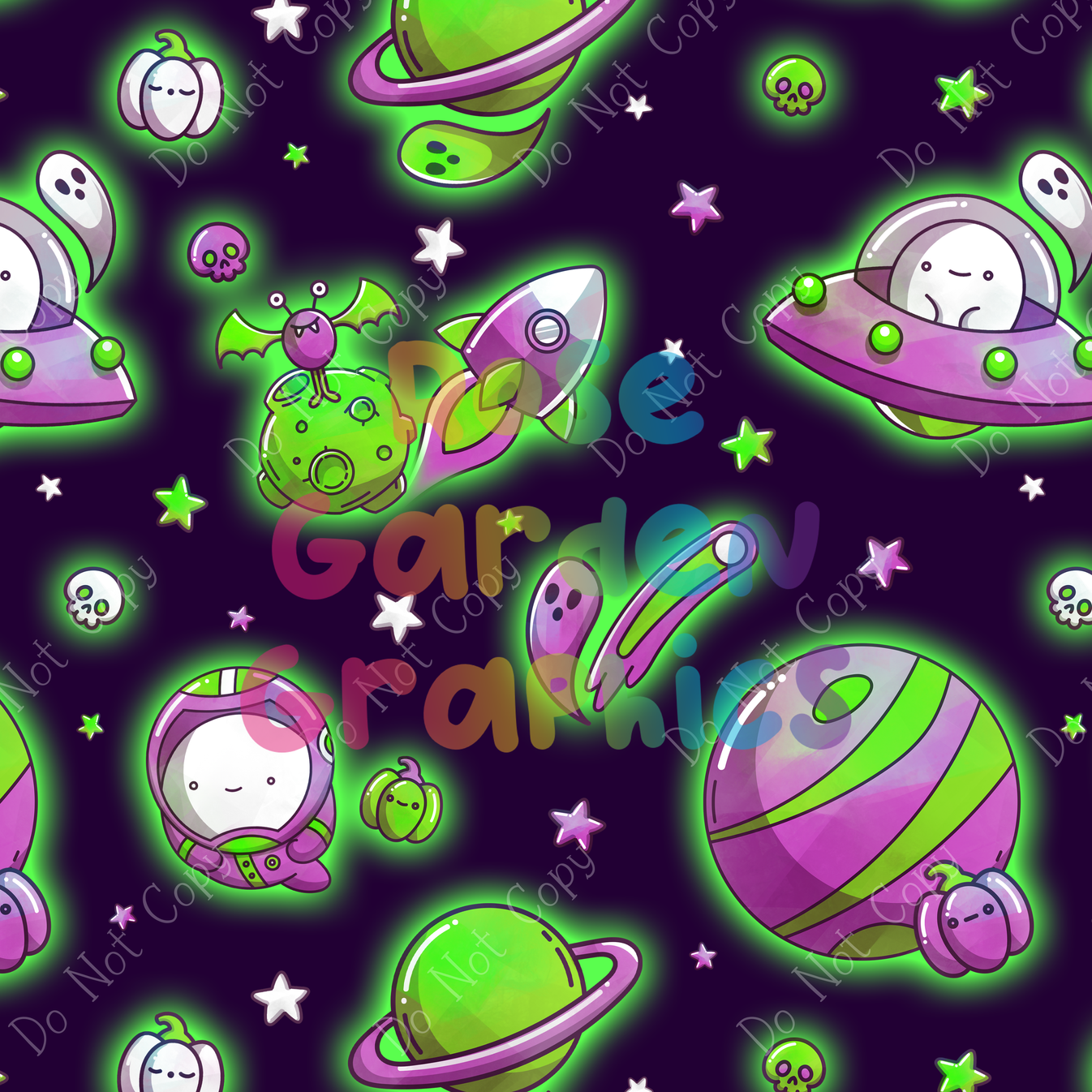 Space Ghosts Seamless Image – Rose Garden Graphics
