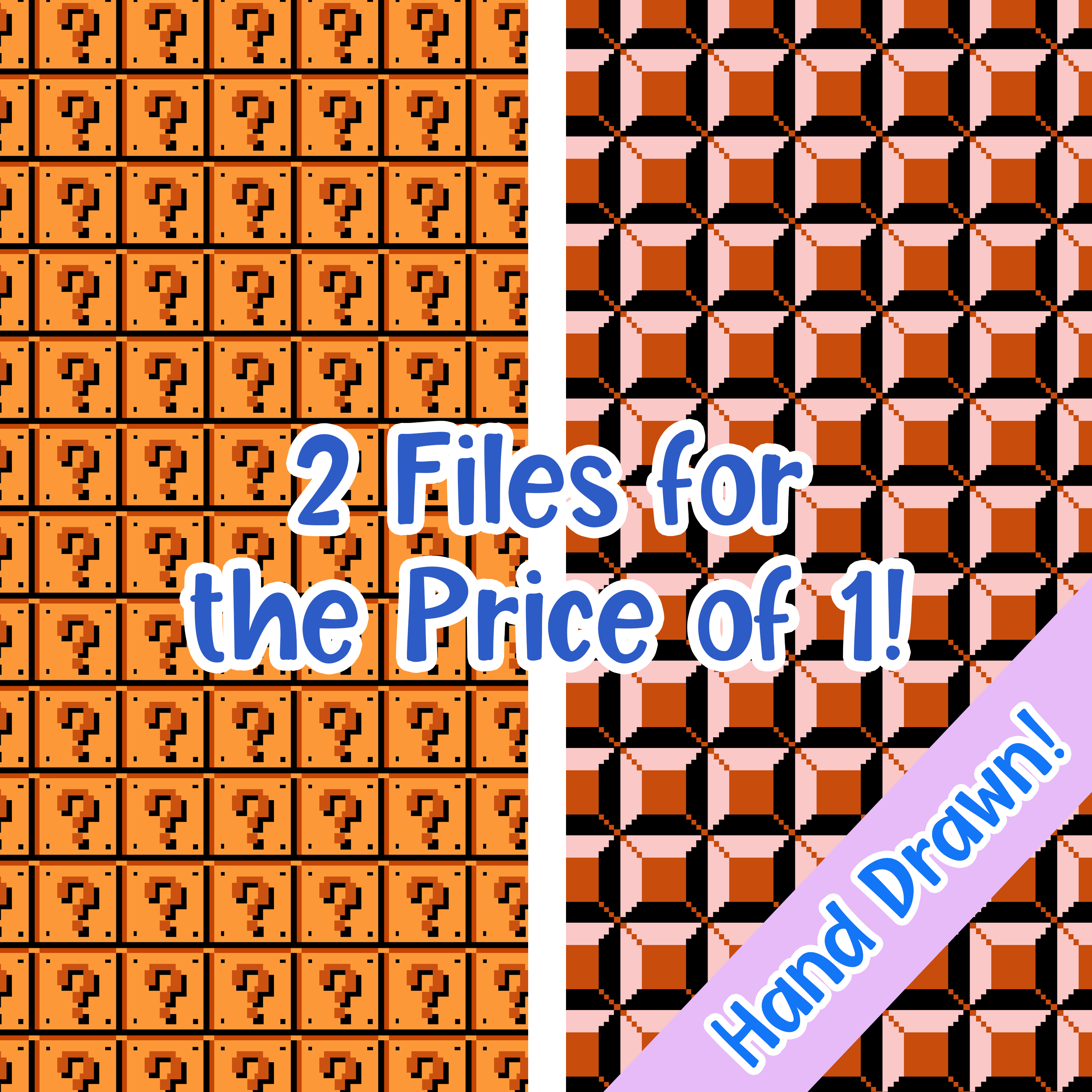 8-Bit Patterns B 2 Seamless Images Bundle – Rose Garden Graphics