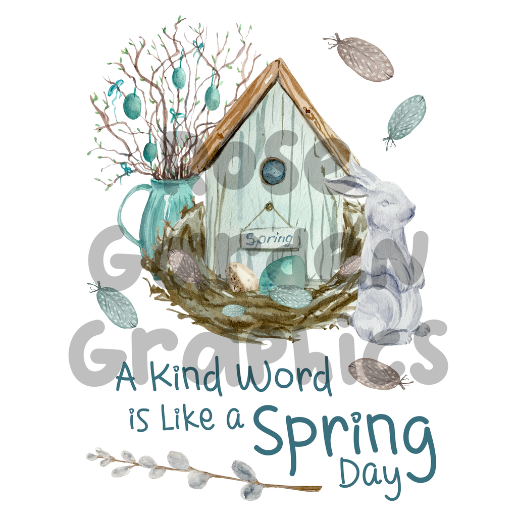 Mint Spring "A Kind Word is Like a Spring Day" PNG – Rose Garden Graphics