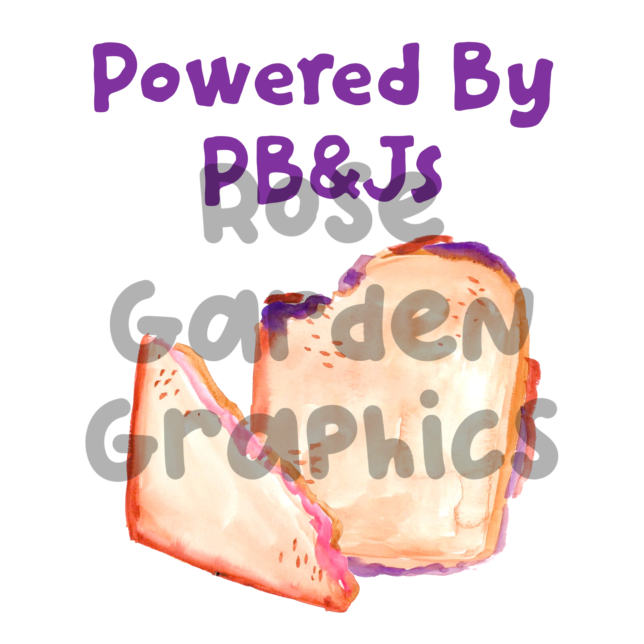 Watercolor PB&J "Powered by PB&J" PNG – Rose Garden Graphics